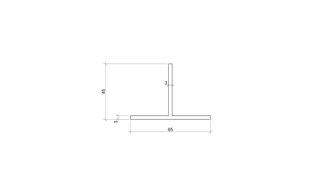 T-Profil Alu 65×45×3.00mm – Fassaden-Systemlösungen | Wagner System AG Shop